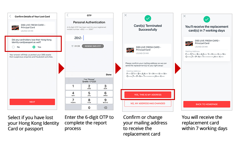 Report Lost Credit Card | DBS Hong Kong