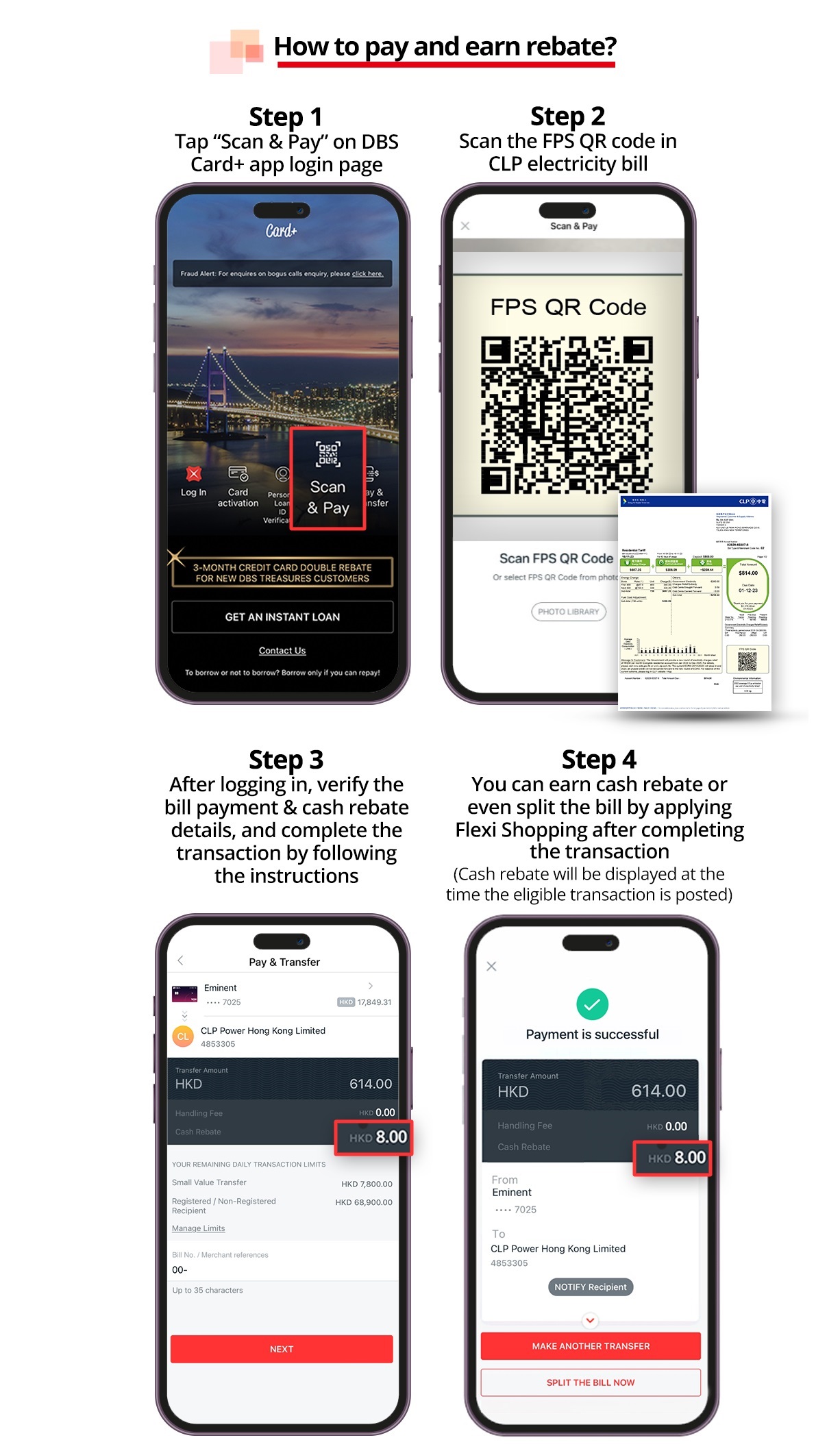 DBS Credit Cards Limited Time Offer on settling CLP electricity bills via Pay & Transfer Function